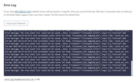 Cron Reschedule Event Error For Hook Litespeedtaskimgoptmpull