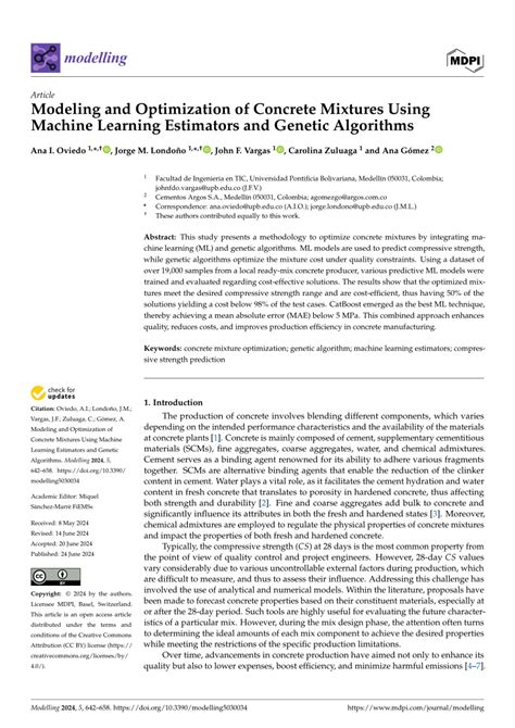 Pdf Modeling And Optimization Of Concrete Mixtures Using Machine Learning Estimators And