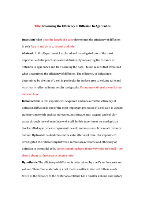 Agar Cube Lab Report