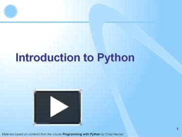 PPT Introduction To Python PowerPoint Presentation Free To View