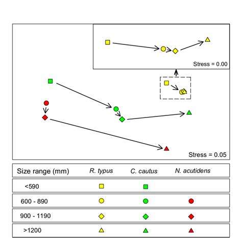 4 Non Metric Multidimensional Scaling Ordination Of The Mean Volumetric Download Scientific