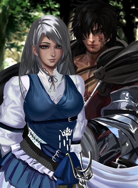 Clive Rosfield And Jill Warrick Final Fantasy And 1 More Drawn By