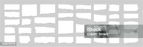 찢어진 찢어진 흰색 종이의 컬렉션 찢어진 종이 스트립 벡터 일러스트레이션 종이에 대한 스톡 벡터 아트 및 기타 이미지 종이 찢겨진 페이지 책 Istock