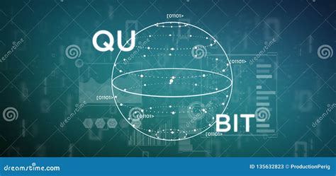 Qubit Concept Representation Visualization Of Quantum Bit Monochrome