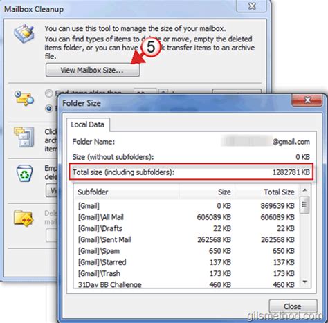 How To Determine The Size Of Your Outlook Mailbox