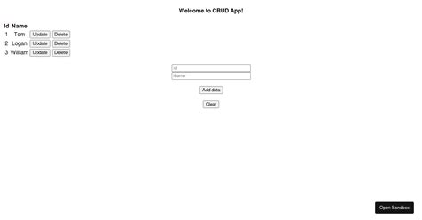 React Crud Sample Codesandbox
