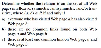 Solved Determine Whether The Relation R On The Set Of All Chegg Com