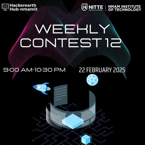 📢 hello coders 🚀 we re excited to announce that weekly contest 12 is