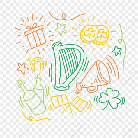 성 일러스트 패트릭의 날 하프 선 그리기 낙서세로금그래피티 Png 일러스트 무료 다운로드 Lovepik