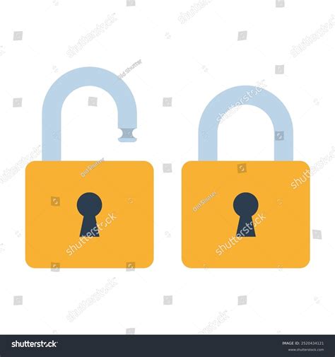 Lock Open Lock Closed Vector Icons Stock Vector Royalty Free