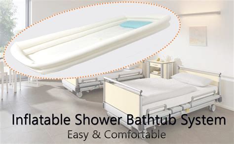 Inflatable Shower Bathtub System Bath Basin Kit For