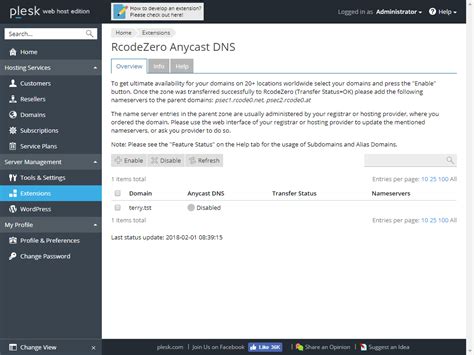 Rcodezero Anycast Dns Extension Plesk