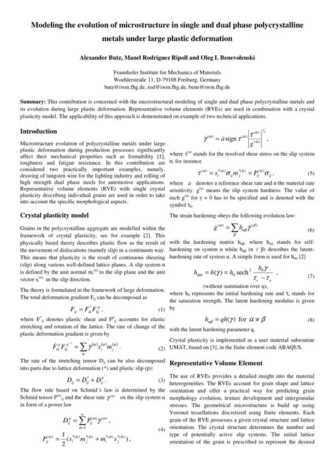 Pdf Modeling The Evolution Of Microstructure In Single And Dual Phase Polycrystalline Metals
