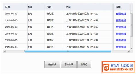 Jquery表格顶部固定上下左右行滚动内容代码css3实例 Html5模板网