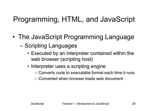 Ppt Tutorial 1 Introduction To Javascript Section A Programming