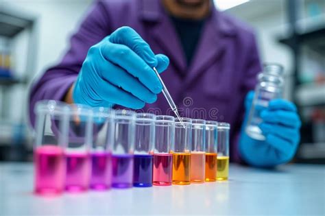 Lab Assistant Preparing Samples For Testing Stock Illustration