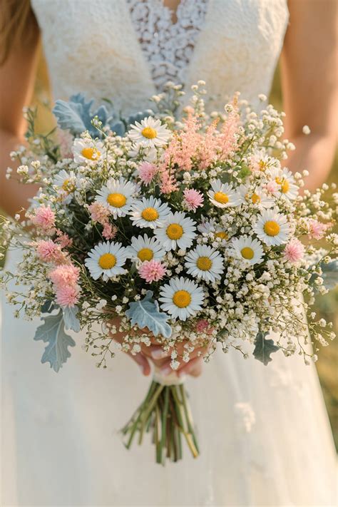 40 Daisy And Wildflower Wedding Bouquet Ideas