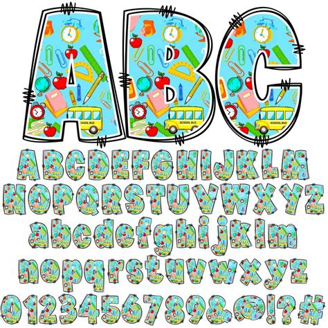 Bundle Back To School Alphabet Png School Letters Png Letters School