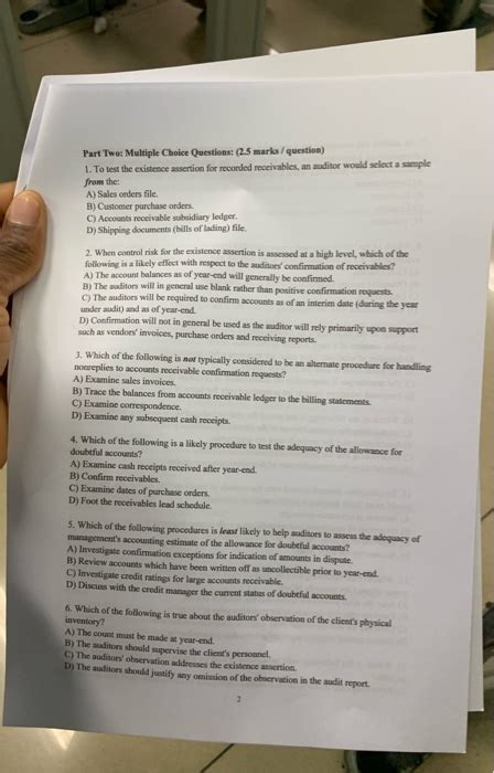 Solved Part Two Multiple Choice Questions 25 Marks