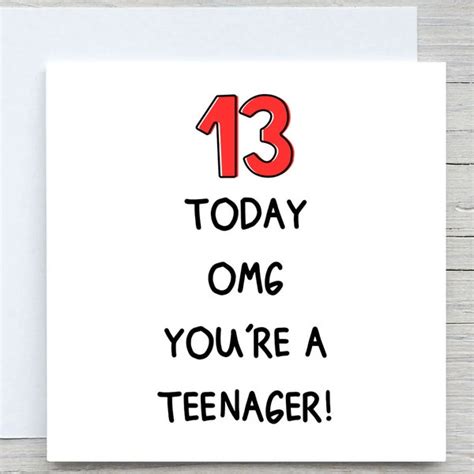 Funny 13th Birthday Card Etsy Australia