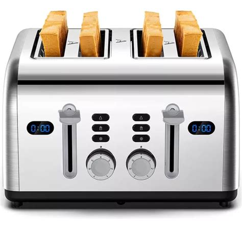 Toster 4 Slice Toster Retro De Acero Inoxidable De Redmond Meses Sin Interés