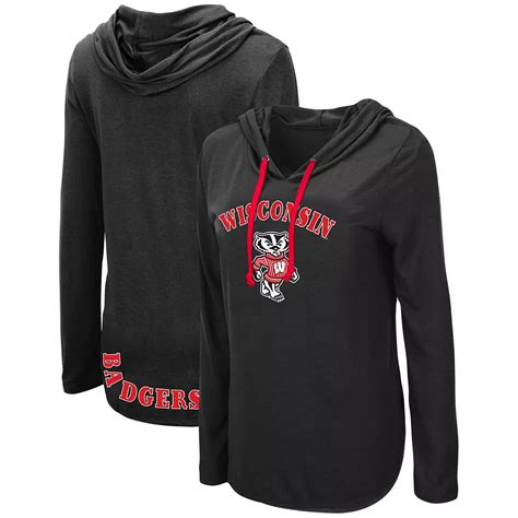 Womens Colosseum Black Wisconsin Badgers My Lover Lightweight Hooded