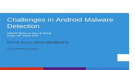 Pdf Challenges In Android Malware Detection Owasp · Pdf