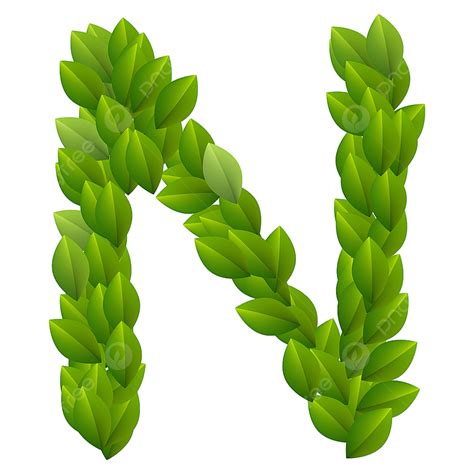 녹색 잎 알파벳의 문자 N 정원 꽃 무늬 이파리 Png 일러스트 및 벡터 에 대한 무료 다운로드 Pngtree