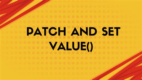 Angular Reactive Forms Patchvalue And Setvalue By The Frontend