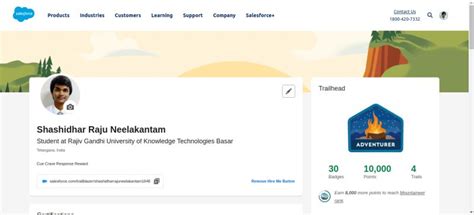shashidhar raju neelakantam on linkedin salesforce trailhead
