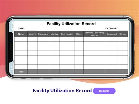 Excel Of Facility Utilization Recordxlsx Wps Free Templates