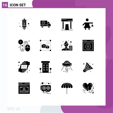 User Interface Pack Of 16 Basic Solid Glyphs Of Business Shopping Truck People Game Editable