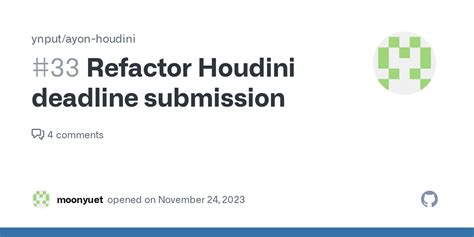 Refactor Houdini Deadline Submission · Issue 33 · Ynputayon Houdini · Github