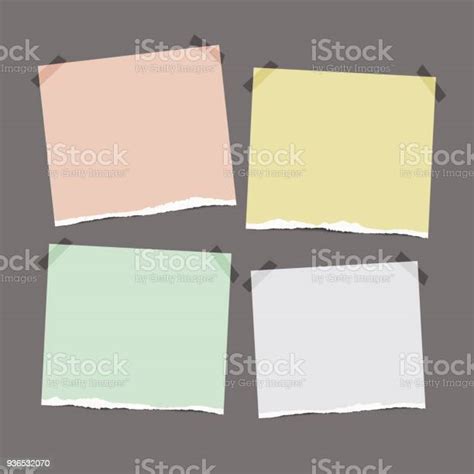 찢어진된 종이 파스텔 컬렉션 편지지 텍스트 위한 공간을 찢 어 노트에 대한 스톡 벡터 아트 및 기타 이미지 노트 메모장 메시지 Istock