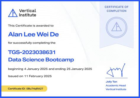 Datascience Machinelearning Python Verticalinstitute Alan Lee