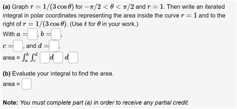 Solved a Graph r cosθ for π