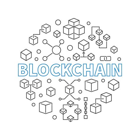 Premium Vector Blockchain Technology Vector Round Outline Modern