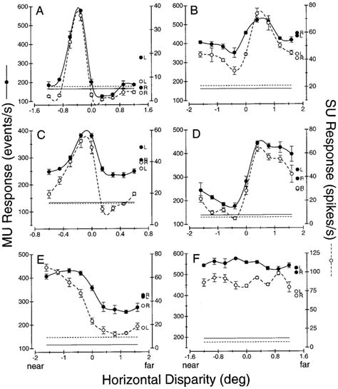 comparison of disparity tuning curves recorded simultaneously from