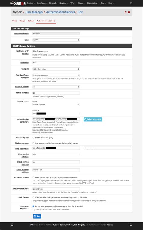 Pfsense Ldap