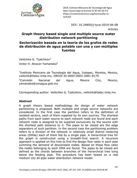 pdf graph theory based single and multiple source water distribution