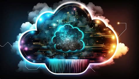 Cloud Computing Technology Concept Background Digital Illustration Ai
