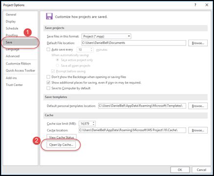 How To Clear The Microsoft Project Professional Cache Integent
