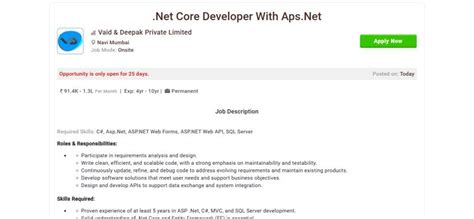 Jobs Hiring Dotnetdeveloper Applynow Satyam Nayak