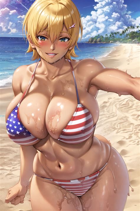 Rule 34 Ai Generated American Flag Bikini Huge Breasts Mito Ikumi