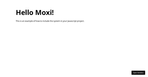 Moxi Design System Esmodule Example Codesandbox