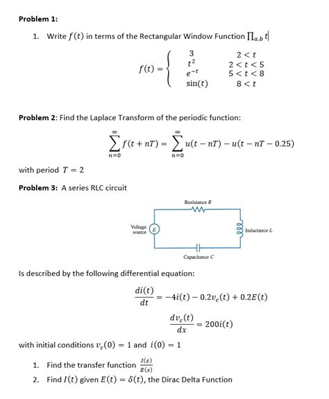 Solved Problem 1 1 Write F T In Terms Of The Rectangular Chegg Com