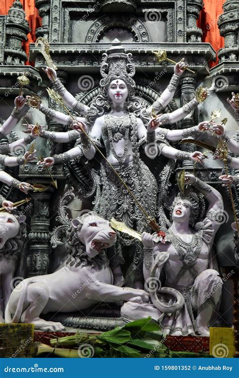 Maa Durga Sculpture Durga Puja Festival In Kolkata West Bengal India