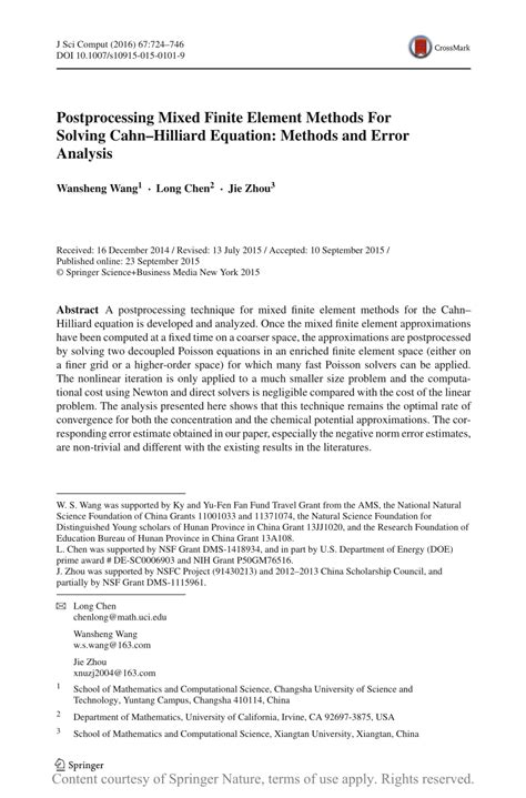 Postprocessing Mixed Finite Element Methods For Solving Cahnhilliard