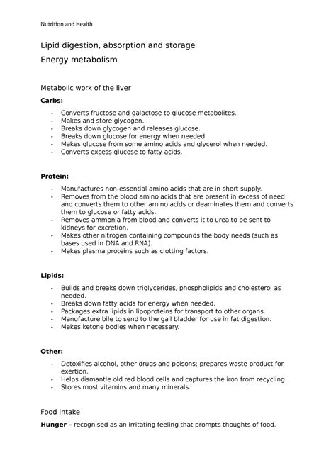 Lipid Digestion Absorption And Storage And Metabolism Nutrition And Health Lipid Digestion
