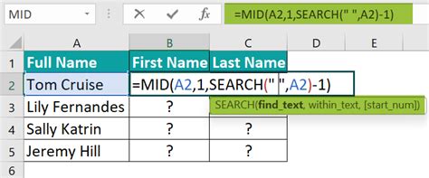 Mid Excel Function Formula Examples How To Use